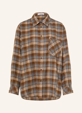Eleh Eleh Oversized-Hemdbluse Aus Flanell braun