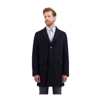 Brooks Brothers Homme, Manteaux, Bleu, Taille: XS Manteau crois&eacute; bleu marine en m&eacute;lange de laine