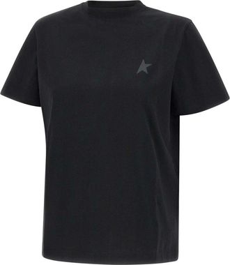 Golden Goose Femme, Tops, Noir, Taille: 38 FR T-shirt noir avec logo &eacute;toile Italie