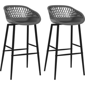 vidaXL vidaXL Chaises de bar lot de 2 gris