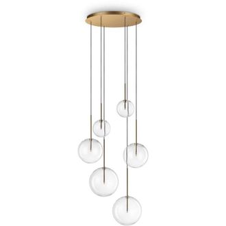 Ideal Lux Equinoxe Cluster-Deckenleuchte mit 6 Leuchten, Messing - Ideal Lux