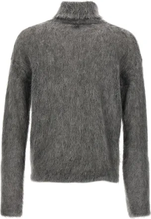 Saint Laurent Mohair Blend Turtleneck Sweater - Gray