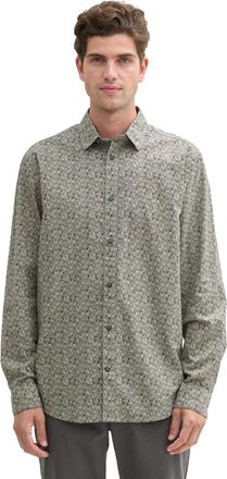 Tom Tailor Herren Regular Fit Hemd mit Muster, 36705 - Grass Green Triangle Design, XXXL