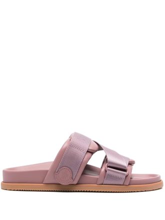 Moncler claquettes à logo en jacquard - Violet