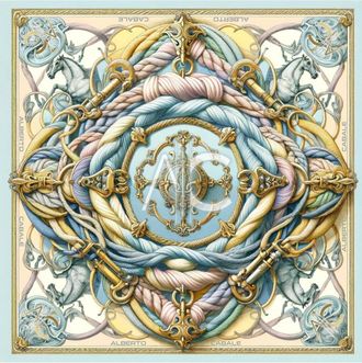 Alberto Cabale Schal Grand carr de soie Spring Rope Zo