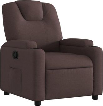 vidaXL Fauteuil inclinable Marron foncé Tissu - Vidaxl
