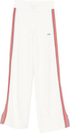 Autry Femme, Pantalons, Blanc, Taille: 40 FR Logo-Print Cotton Pantalons de surv&ecirc;tement