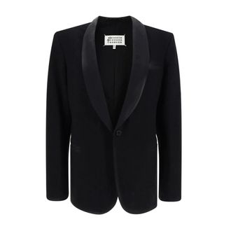 Maison Margiela Schwarzer Wollblazer Elegant Stilvolle Frauen - - Jackets - Damen - Schwarzk - 2XS