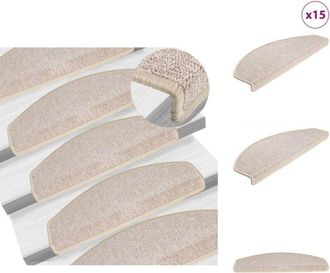 vidaXL 15 Stk. Treppenmatten Taupe 65 x 24 x 4 cm - Treppenmatten - Treppenl&auml;ufer - Trittschutz - Rutschfeste Matte - Teppich F&uuml;r Treppen