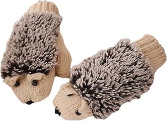 Generic Gants h&eacute;risson - Fibre de polyester | Jolies moufles h&eacute;risson | Gants dhiver pour animaux | Moufles chauffe-mains en tricot | Mitaines de poignet &eacute;ten
