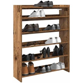vidaXL vidaXL &Eacute;tag&egrave;re &agrave; chaussures vieux bois 80x25x100 cm bois ding&eacute;nierie