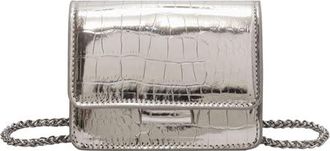 Generic Mini sac &agrave; bandouli&egrave;re pour femme, petit sac &agrave; main carr&eacute; en cuir synth&eacute;tique avec sangle de cha&icirc;ne, sac &agrave; bandouli&egrave;re tendance pour f&ecirc;te, rendez-vous