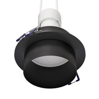 LEDs Com Deckeneinbaurahmen KRON, rund, schwarz matt, inkl. GU10 LED 450lm, warmwei&szlig;