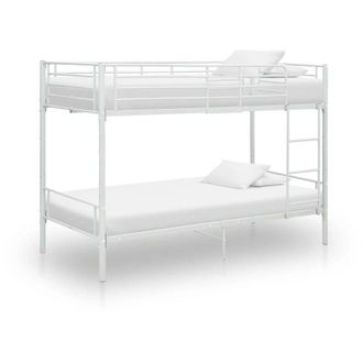 vidaXL Vidaxl - Lit superpos&eacute; Blanc M&eacute;tal 90x200 cm