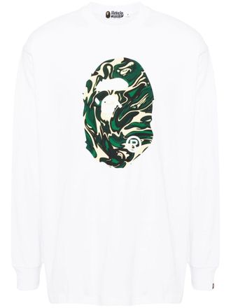A Bathing Ape t-shirt &agrave; logo Marbling Camo - Blanc