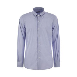 Fay Homme, Chemises, Bleu, Taille: XL Stretch Cotton Shirt