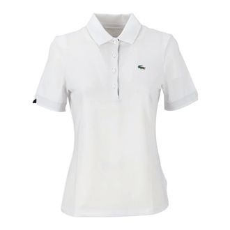 Lacoste Femme, Tops, Blanc, Taille: 40 FR Polo Slim Fit Manches Courtes