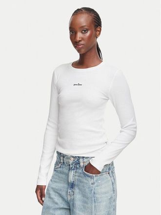 Guess Bluse W6YP14 K3821 Wei&szlig; Slim Fit