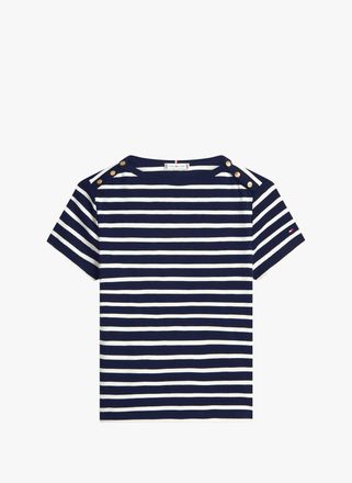 Tommy Hilfiger T-shirt &agrave; boutons ray&eacute; en coton