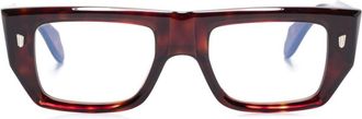 Cutler and Gross lunettes de vue 1413 à monture rectangulaire - Marron
