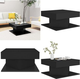 vidaXL Vidaxl - Table basse Noir 57x57x30 cm Bois dingénierie - Table Basse - Meuble Salon - Table Dappoint - Design Moderne - Noir - Home & Living