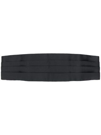 Brioni ceinture large en soie - Noir