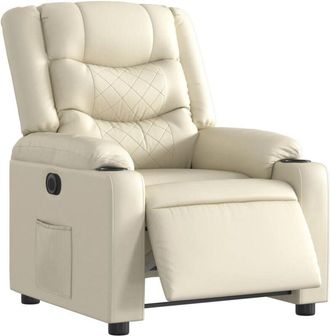vidaXL Relaxsessel Elektrisch Creme Kunstleder Vidaxl