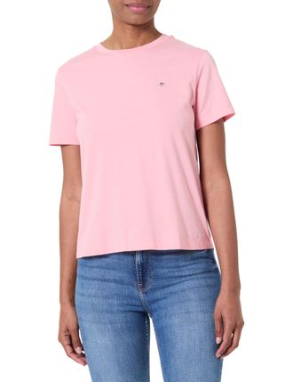 GANT Damen Reg Shield Ss T-Shirt T-Shirt, Geranium Pink, L
