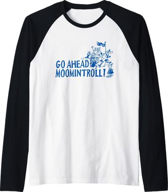 Moomin Blue Go Ahead Moomintroll! Winterspiele Sport Raglan