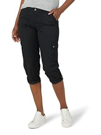 Lee Ultra Lux Comfort with Flex-to-go Cargo Capri Pant Pantalon, Noir, 46 Femme