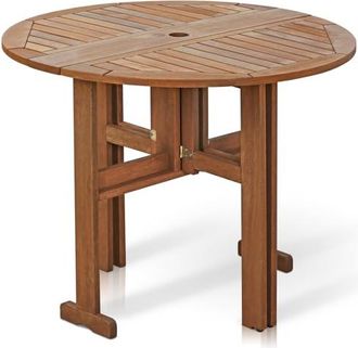 Furinno Tioman Outdoor Tisch für draußen, Natur, 89.9 x 89.9 x 70.9 cm