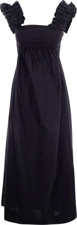 Liu Jo Femme, Robes, Noir, Taille: 42 FR Robe Longue &agrave; Volants
