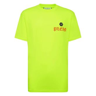 Philipp Plein Homme, Tops, Jaune, Taille: 4XL T-Shirt Col Rond