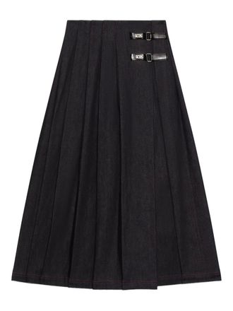 GCDS jupe pliss&eacute;e &agrave; boucle - Noir