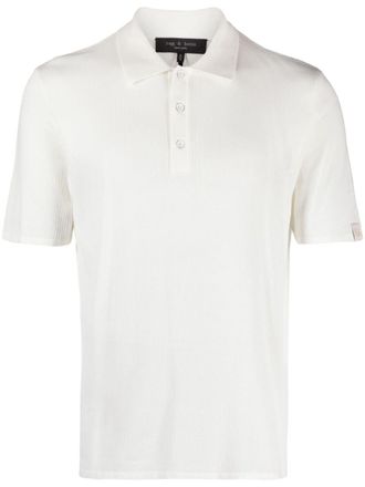Rag & Bone polo Harvey à design nervuré - Blanc