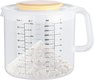 Generic Messen Sie den Krug zum Backen - 2400 ml Mischschale mit abgestufter Skala | Küche Messbecher für Sahne, Saft, Salat | Spritzsichere Mischschüssel zum