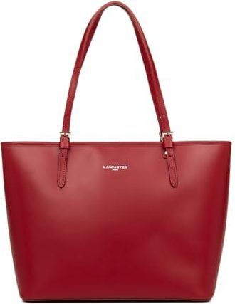 Lancaster Grand sac cabas épaule - Smooth Carmin