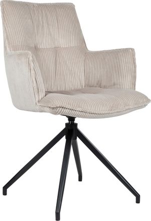 Novel Armlehnstuhl, Schwarz, Taupe, Metall, Textil, Drehkreuz, 59x89.5x63 cm, Sitzfläche 360° drehbar, inklusive Armlehnen, automatische