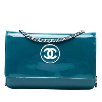 Chanel Portefeuille sur cha&icirc;ne Pre-owned - Femme - Pre-owned - Bleu - Taille: ONE Size