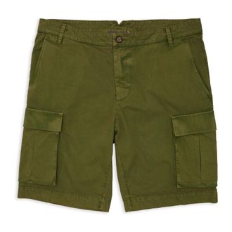 Gallo Gallo, Homme, Shorts, Vert, Taille: L Bermuda cargo en coton vert teinté pour homme avec couleur unie