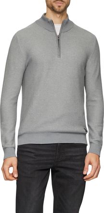 s.Oliver Strickpullover mit Troyer-Kragen und Bi-Color-Struktur
