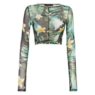 Philipp Plein T-Shirt Rundhals Hawaii - - Tops - Damen - Gr&uuml;n - 2XL