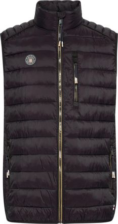 FQ1924 FQVinncent Herren Weste Steppweste Outdoor Weste mit Reißverschlusstaschen Brusttasche Label-Details Regular fit, Größe:XL, Farbe:Black Beauty (193911