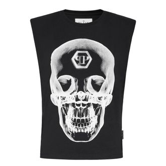 Philipp Plein &Auml;rmelloses T-Shirt Skull - - Tops - Damen - Schwarzk - XL