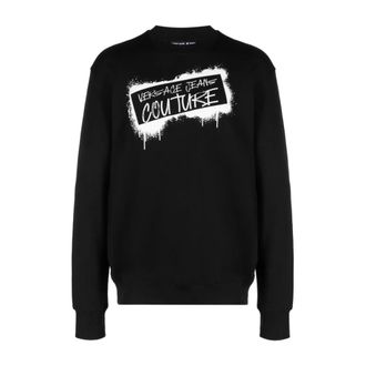 Versace Jeans Couture Homme, Sweatshirts et sweats &agrave; capuche, Noir, Taille: M SweaT-shirt Graffiti R Logo Noir
