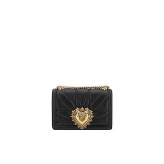 Dolce & Gabbana Quilted Heart Schultertasche - - Bags - Damen - Schwarzk - ONE SIZE