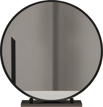 Generic Spiegel Schminkspiegel Tischspiegel Verzerrungsfreie Reflexion f&uuml;r Badezimmer Wohnzimmer Schlafzimmer(Black,40 cm)