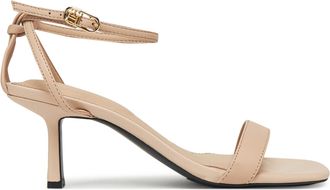 Tommy Hilfiger Sandalen Tommy Hilfiger Leather Knots Kitten Sandal FW0FW08424 Beige