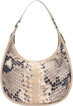 Roberto Cavalli Femme, Sacs, Brun, Taille: ONE Size Medium Bologna Bag With Print