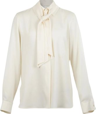 Max Mara Femme, Blouses et Chemises, Beige, Taille: 38 FR Blouse en coton avec &eacute;tole